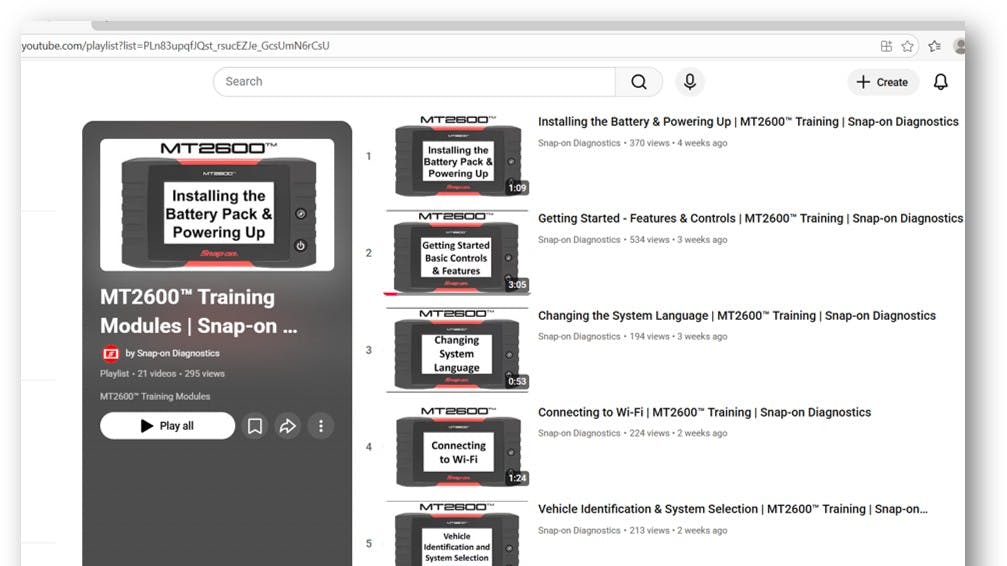 Snap-on Releases 20 Training Modules for New MT2600 Scan Tool | Ratchet ...